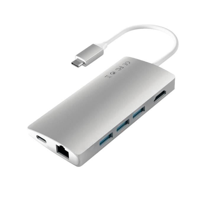 Hub USB C - Satechi - V2 - HDMI 4K - 3x USB - Ethernet - 60W ...