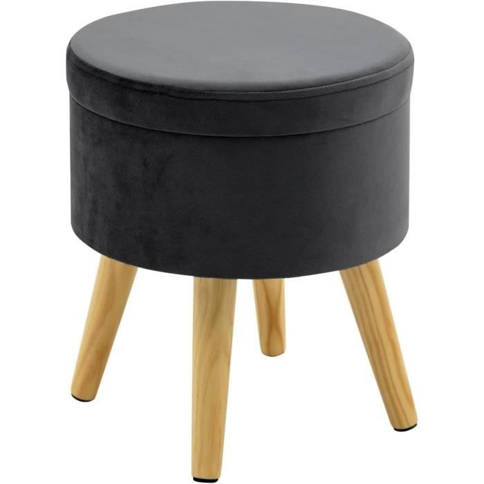 Pouf Salon Repose-Pieds En Lin, Tabouret De Chaise Rembourré Rond ...