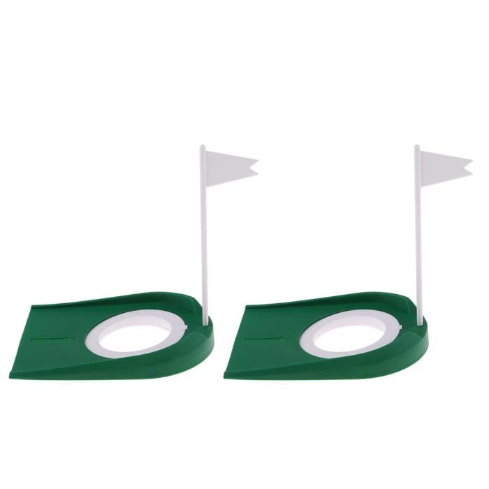 2pcs Golf Putting Cup Trou Avec Drapeau Réglable et Drapeau Intérieur ...