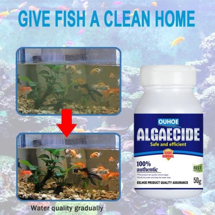 VGEBY Contrôle des Algues Aquarium 50g Algaecide pour étang et aquarium ...