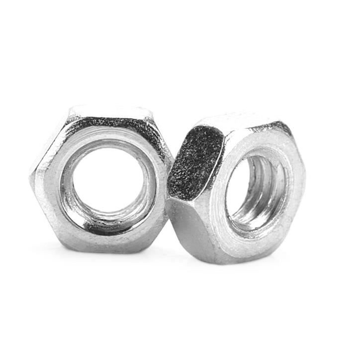 Zerone écrou hexagonal 100pcs / Ensemble Écrous Hexagnonal de Filetage ...