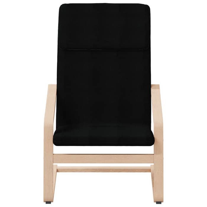 Chaise de relaxation avec repose-pied - vidaXL - Noir - Tissu polyester ...