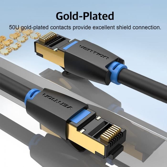 Câble Ethernet Cat 8 - Vention - 8m - 40Gbps - SFTP - Haute Vitesse ...
