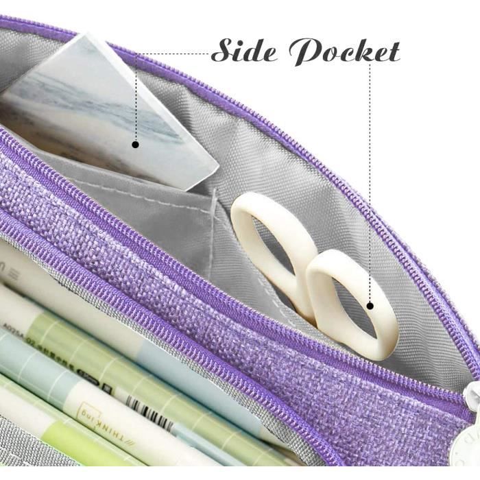 Trousse Scolaire Avec 3 Compartiments, Trousse Crayon Grande Capacité ...