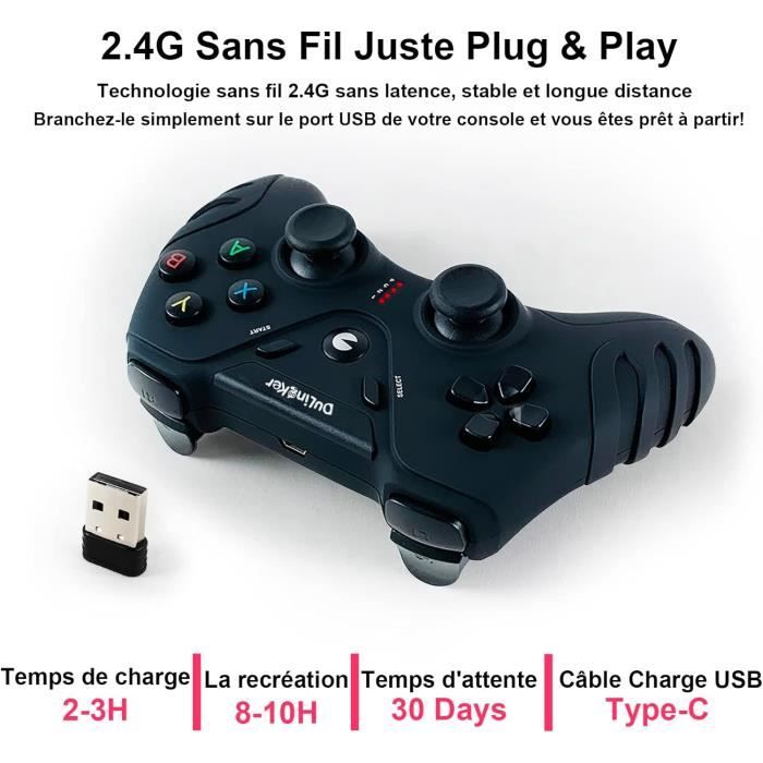 Manette Pc Sans Fil, Ps3 Manette Pc Gamepad Avec Double Vibration, Sans ...