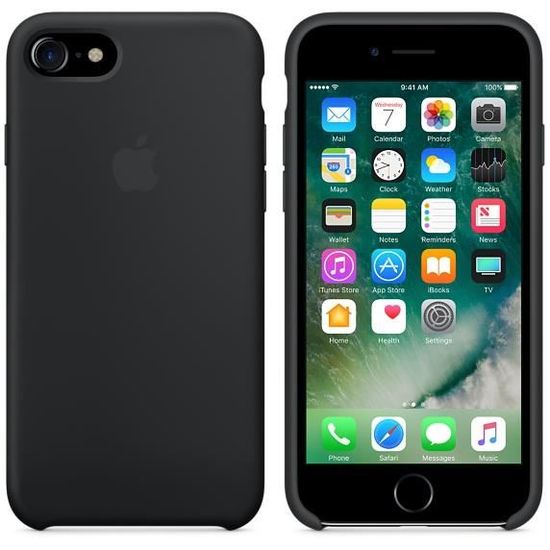 Apple Coque en silicone iPhone 7 - Noir - Cdiscount Téléphonie