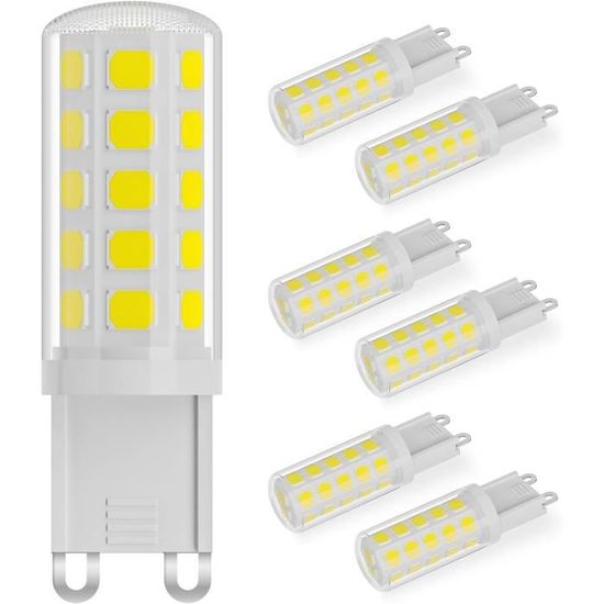 Ampoules LED G9,4W Equivalent 40W Halogène Lampe,Ampoule Blanc Froid ...
