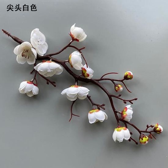 Objets décoratifs,Fleur de prunier rouge cerise,fleurs artificielles en ...