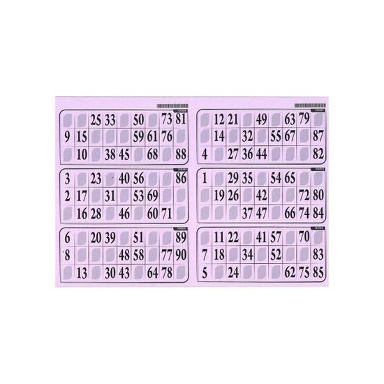 Carton de Jeu Loto - 6 grilles sur une plaque 29x20cm, epais rigide 1 ...