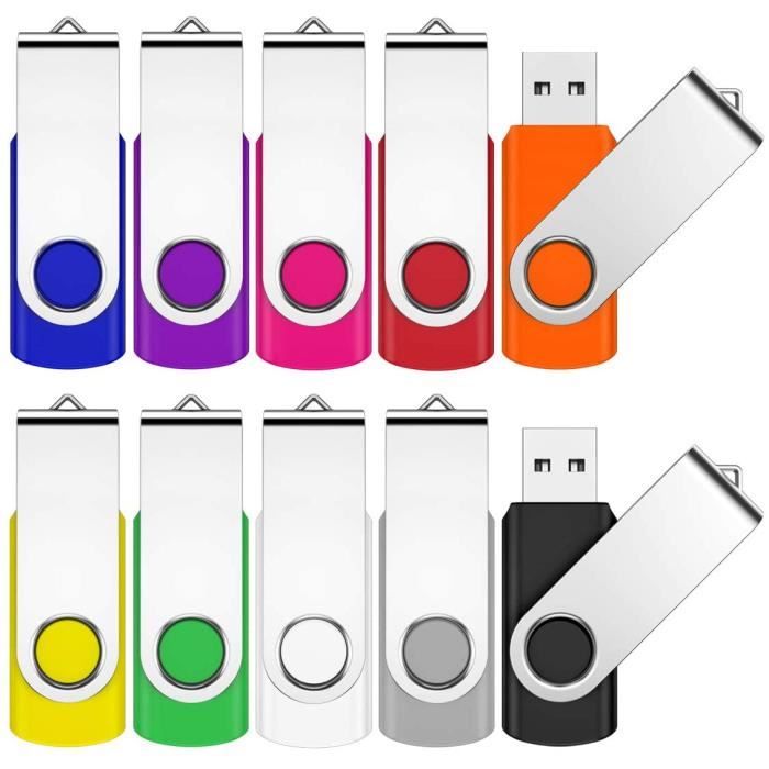 Lot de 10 Cle USB 1 Go Cléf USB 2.0 Clé USB Mémoire Stick Stockage ...