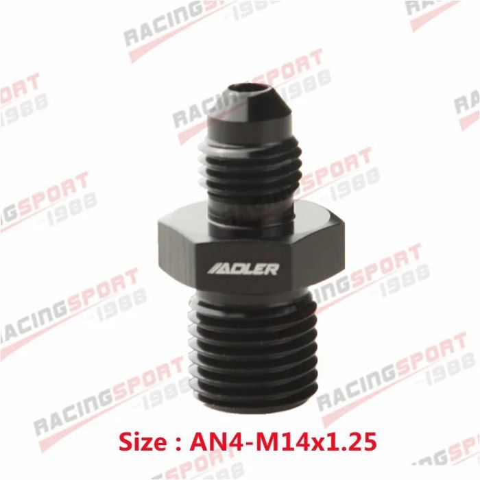 ADLERSPEED-Raccord de tuyau de carburant droit,adaptateur mâle,AN4,AN6,AN8 à M6,M8,M10,M12,M14 x ...