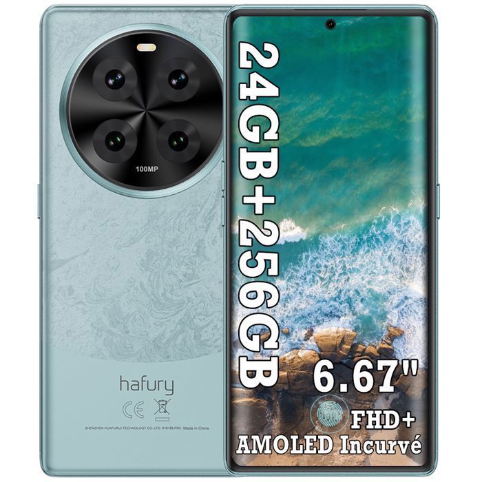 Cubot Hafury meet Smartphone - 256 Go - Écran incurvé 6.67" AMOLED ...