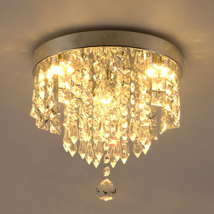 Cristal Rond Lustre LED Plafonnier Lampe de plafond Suspension ...