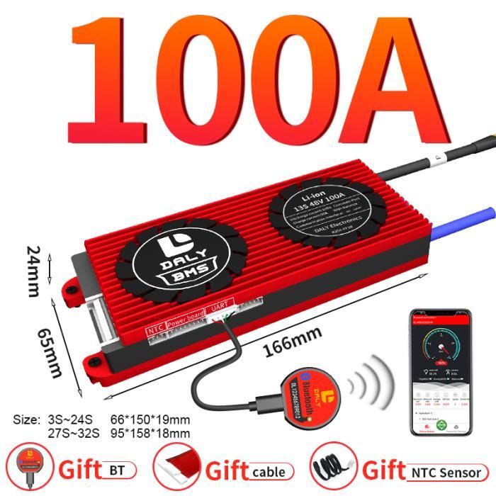 4S 100A BT CAN bms--Daly Smart Lifepo4 Bms Avec Balance 4s 12v 8s 24v 16s 48v 18650 Batterie ...