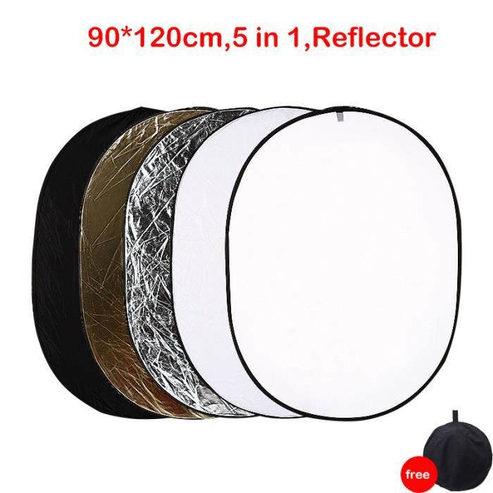 Réflecteur de Flash de Studio rond pliable AIHONTAI - 5 en 1 panneau ...