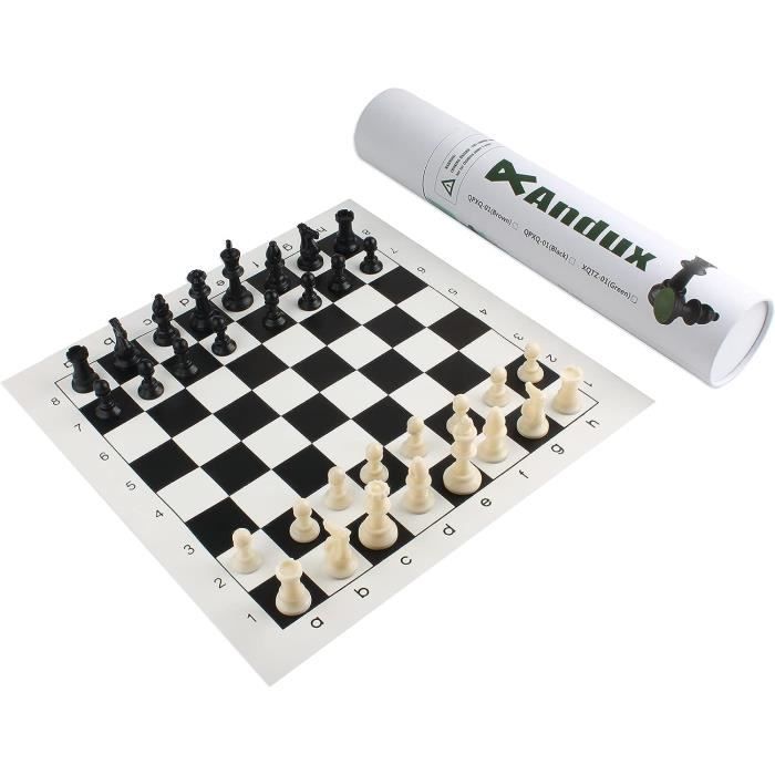 Chess Game Set Pièces D'Échecs Et Plateau Enroulable Qpxq-01 (Noir ...