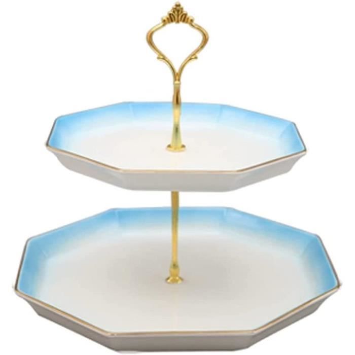 Presentoir Gateau Présentoir À Gâteaux En Céramique À Deux Niveaux ...