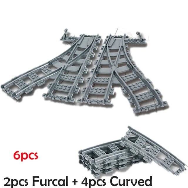 Puzzle,City Train Rail Rack Bricks Model Toy,Soft Track,Cruved and ...