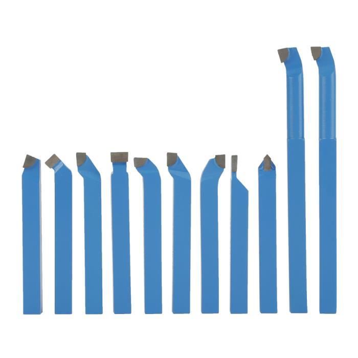 11 pièces 8 * 8mm outils de tour carbure pointe de soudage fraisage ...