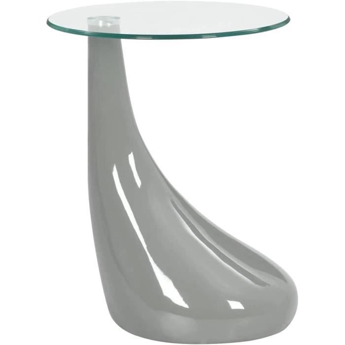 Table Basse avec Dessus de Table en Verre Rond Table d'Appoint Table de ...