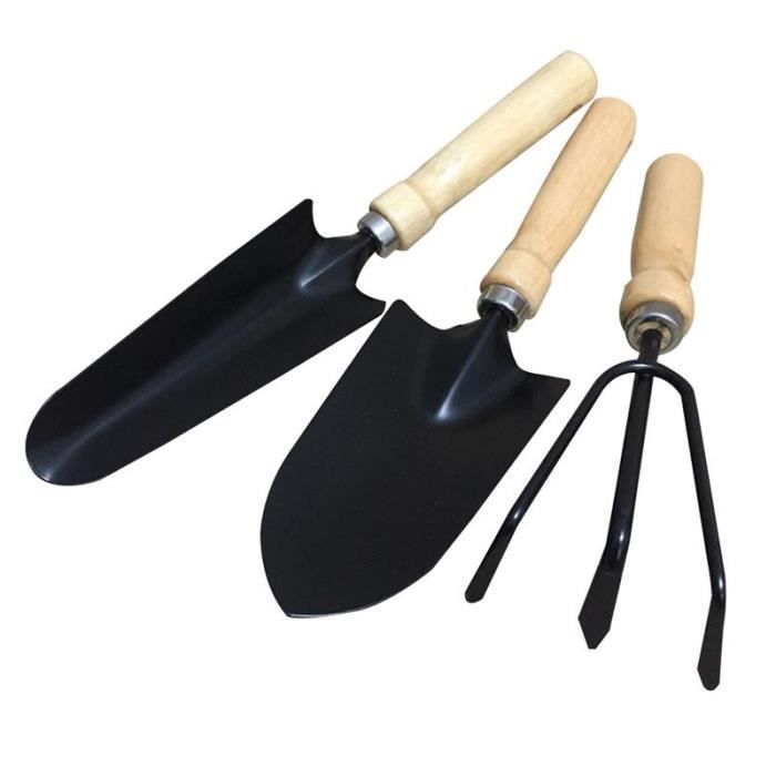 3 pièces pelle en acier manche en bois professionnel pratique outil à ...