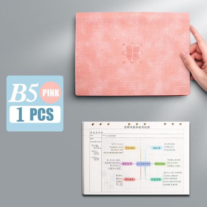 Carnet de notes - Pink B5 - 80 feuilles - Cuir souple - A4/B5 - Pour ...