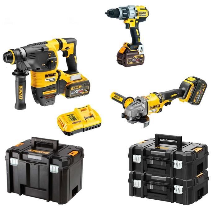 DeWALT Kit FVK381T3HD-QW 54V/18V (DCH333 + DCD996 + DCG414 + 3 x 6,0 Ah ...