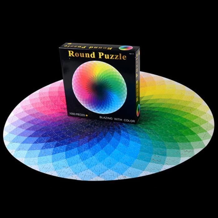 Drfeify Puzzles ronds Puzzle rond avec Palette arc-en-ciel, 1000 pièces ...