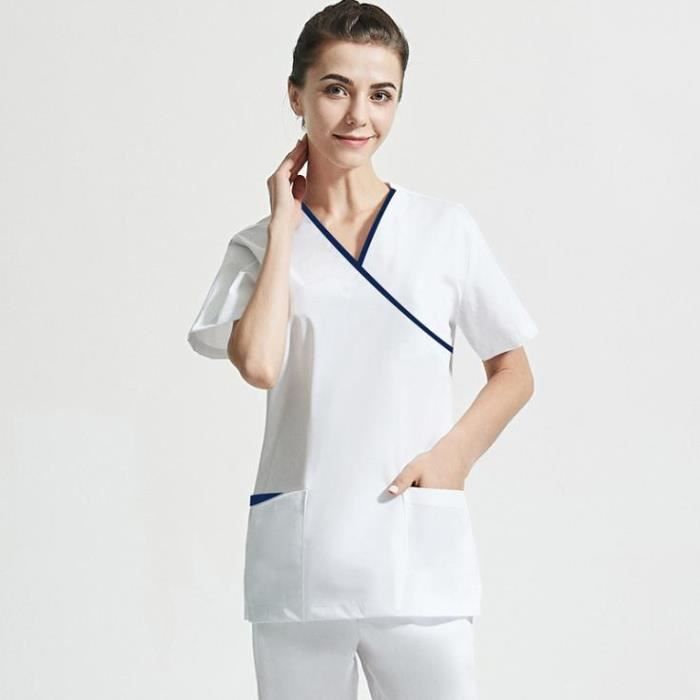 BLOUSE PROFESSIONNELLE Tshirt + Pantalon Uniforme d'infirmière Travail ...