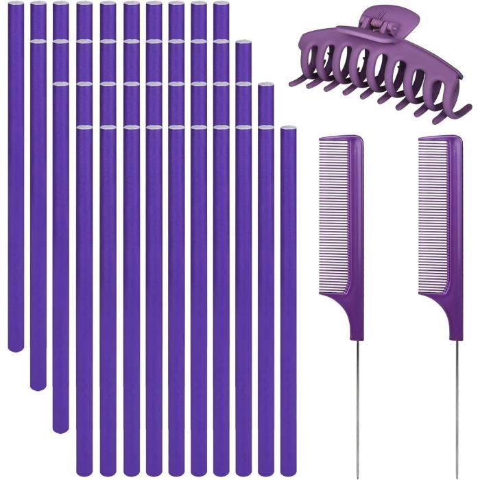 40 Pièces Bigoudis Flexibles (24Cm X 1.2Cm) Bigoudis Curleur Cheveux ...