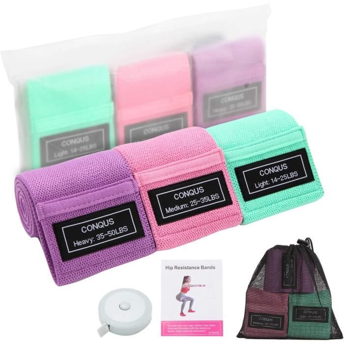 Bande Élastique Fitness en Tissu, Loop Band Resistance Hip Band 3 ...
