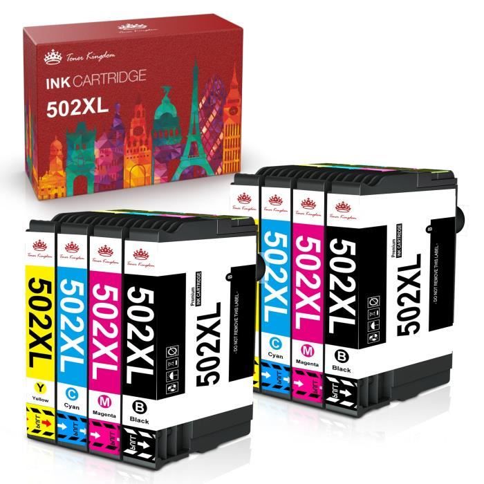 Toner Kingdom cartouche Lot de 8 compatible pour Epson 502xl pour Epson ...