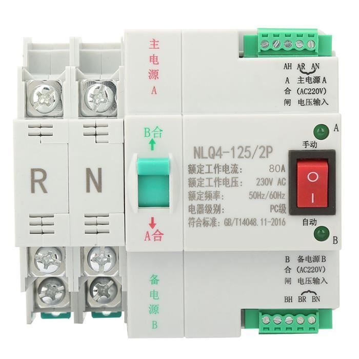 VBESTLIFE Commutateur de transfert double AC 230V 2P 63/80/100A ... VBESTLIFE Commutateur de transfert double AC 230V 2P 63/80/100A ...
