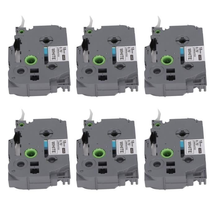 MEI-Ruban adhésif pour étiqueteuse 18mm largeur 8m longueur Noir sur ...