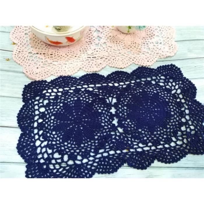 Royal blue-Rectangular 26X42CM-Napperon rectangulaire en dentelle de ...