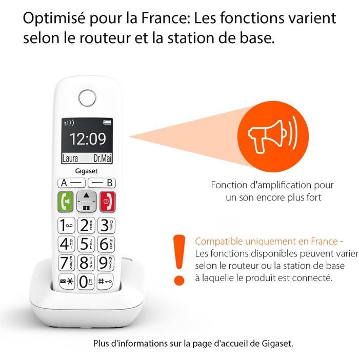 Téléphone Fixe sans Fil - ETHNICS ORIGINS -E290 Duo - Téléphone Fixe ...