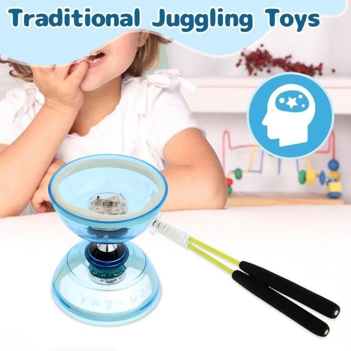 Diabolo - Astrojax - Vert - Triple roulement - Lumière LED - Jouet de ...