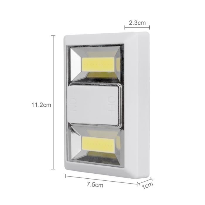 Veilleuse,Applique Murale LED COB Ultra Brillante à Piles Magnétiques ...
