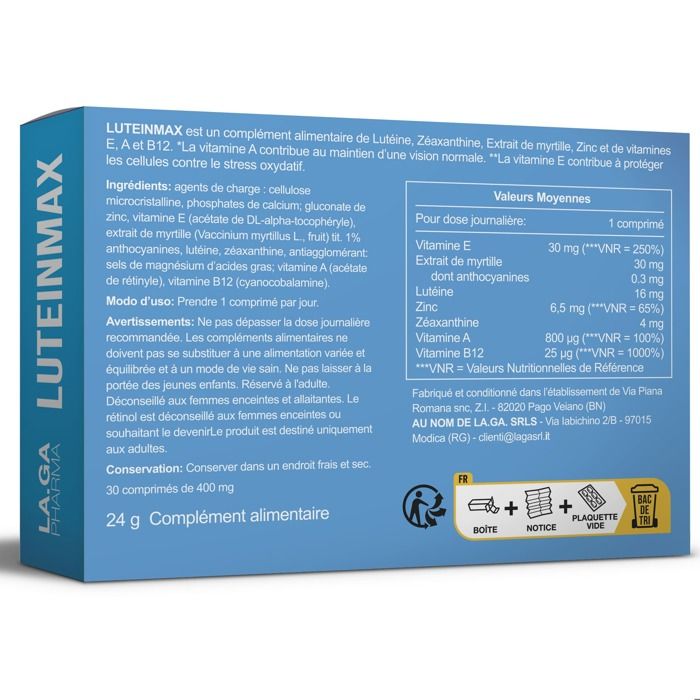 Lutéine Yeux : Zinc & Myrtille. Soutien vision, maculopathie et fatigue ...
