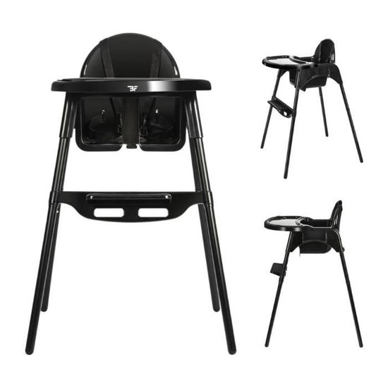 Chaise haute bébé 3 en 1 - Bebies First - Sella - Réhausseur - Noir - Pour enfants de 6 mois à ...