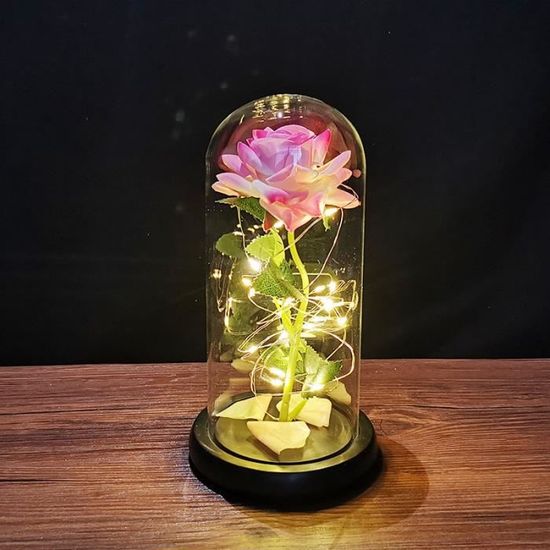 Lampe Led Rose Éternelle En Feuille De Verre, Décoration Pour La Maison ...