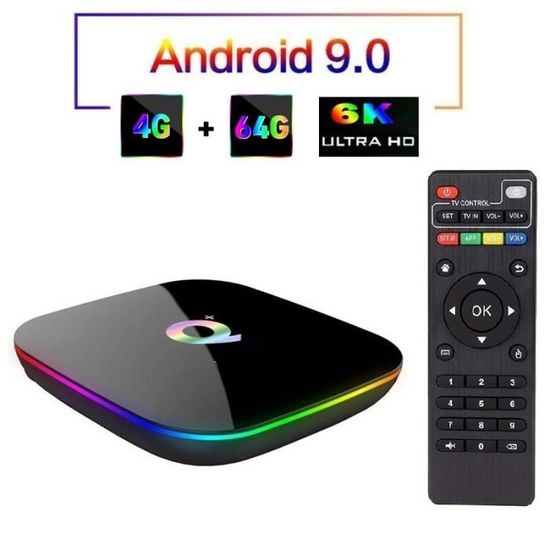 KINGSLIM TV Box Android 9.0 Q Plus 4 Go DDR3 64 Go WIFI 2.4G USB 3.0 HDMI 2.0 6K - Cdiscount TV ...