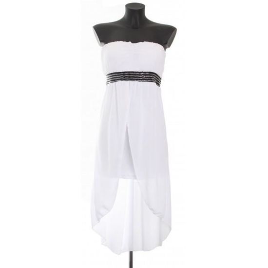 Robe de Soirée Sensuelle en Voile ★ Blanc - Cdiscount Prêt-à-Porter