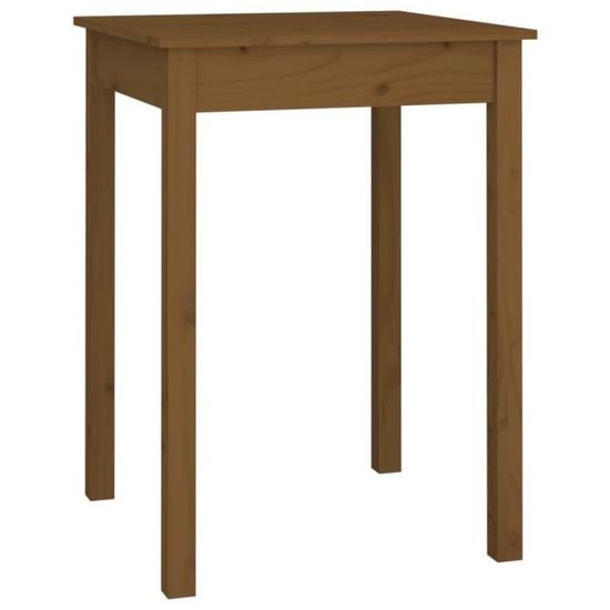 ZJCHAO Table à manger Marron miel 55x55x75 cm Bois massif de pin ...