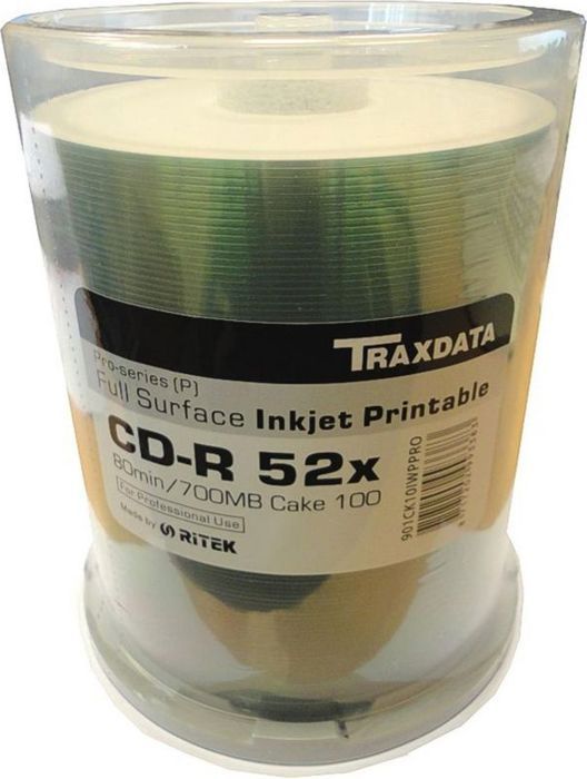 CD-R 700 Mo - Traxdata - 901CK10IWPPRO - 52x - 100 pièces - Imprimable ...