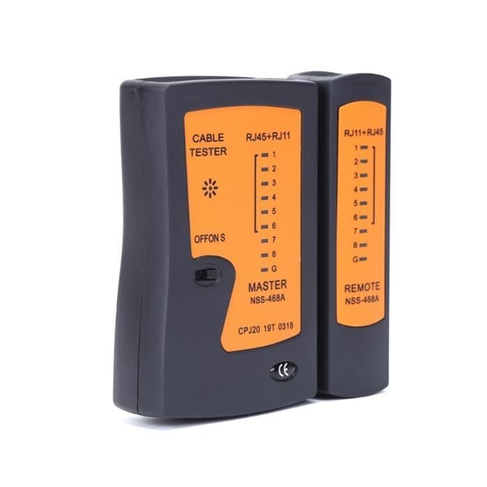 Testeur de câble réseau RJ45, pour téléphone Lan RJ45 RJ11, ligne ...