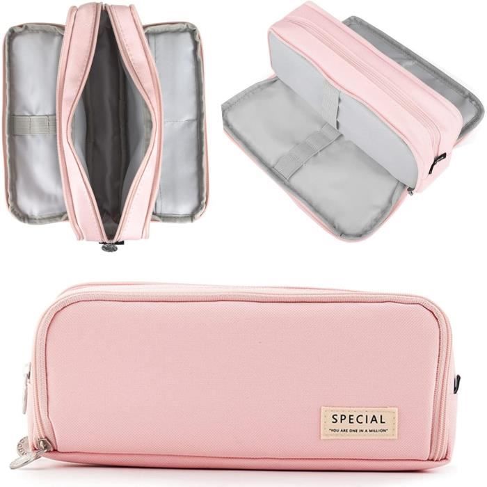 Trousse Scolaire Rose À Crayons Grande Capacité Cadeau Noël Ado Garçon ...