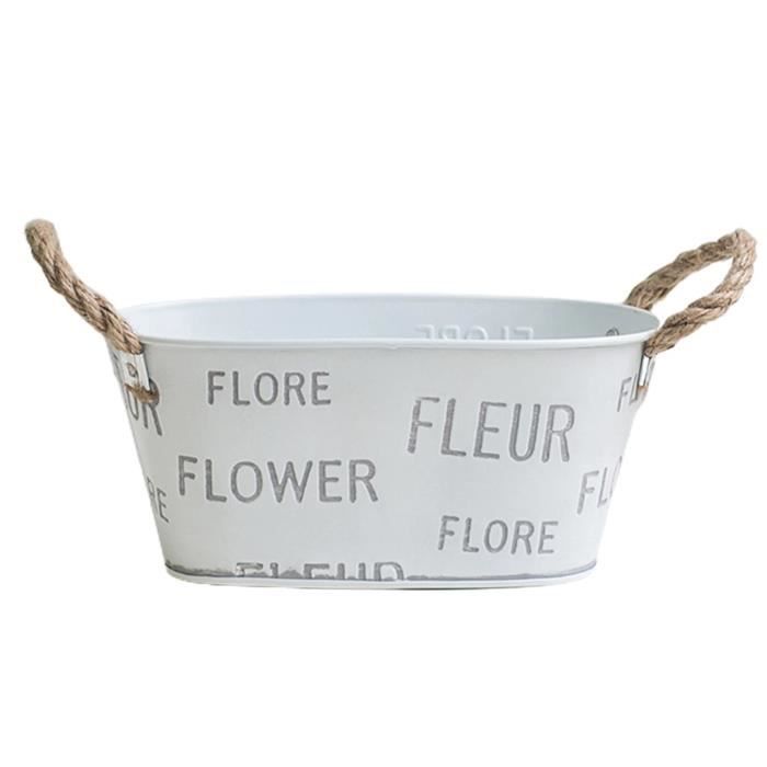 Seau à fleurs - Vintage - Fer forgé - 20cm - Décoration de jardin ...