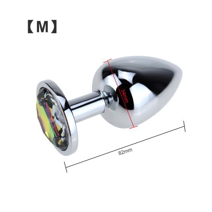 Plug Anal en métal + bijoux en cristal, 7 couleurs, petits jouets sexuels anaux pour femmes et ...