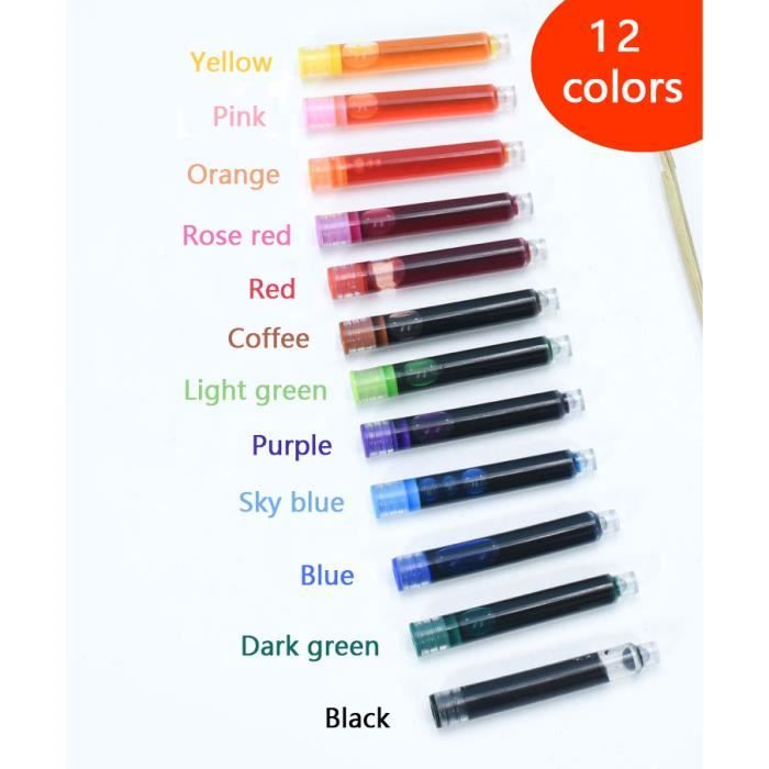 Jeu de stylos à encre mixtes EF 0.38mm, 11 pièces, pointe noir/bleu ...